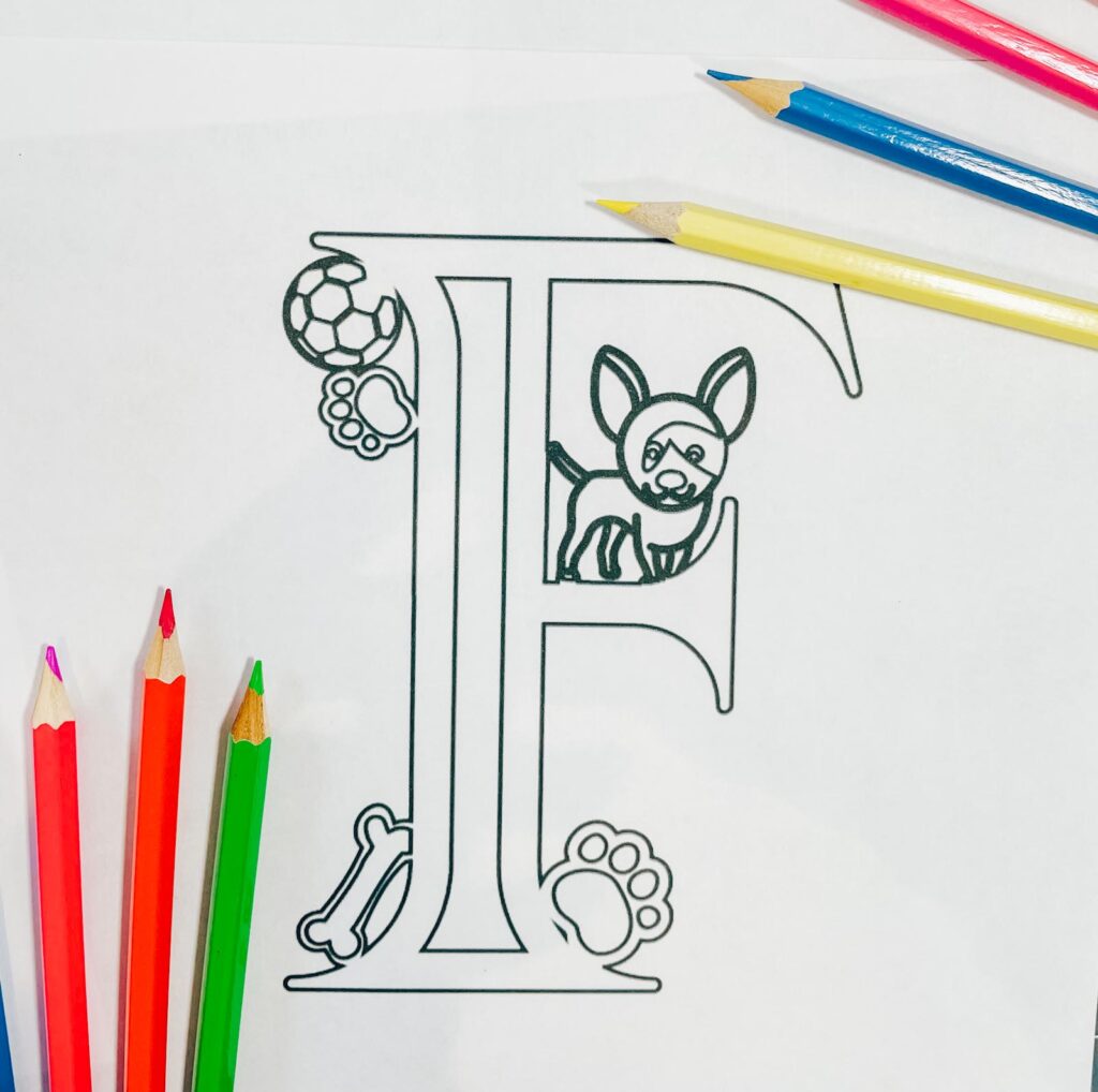 Dog Coloring Pages Printable Letters And Numbers ⋆ Extraordinary Chaos