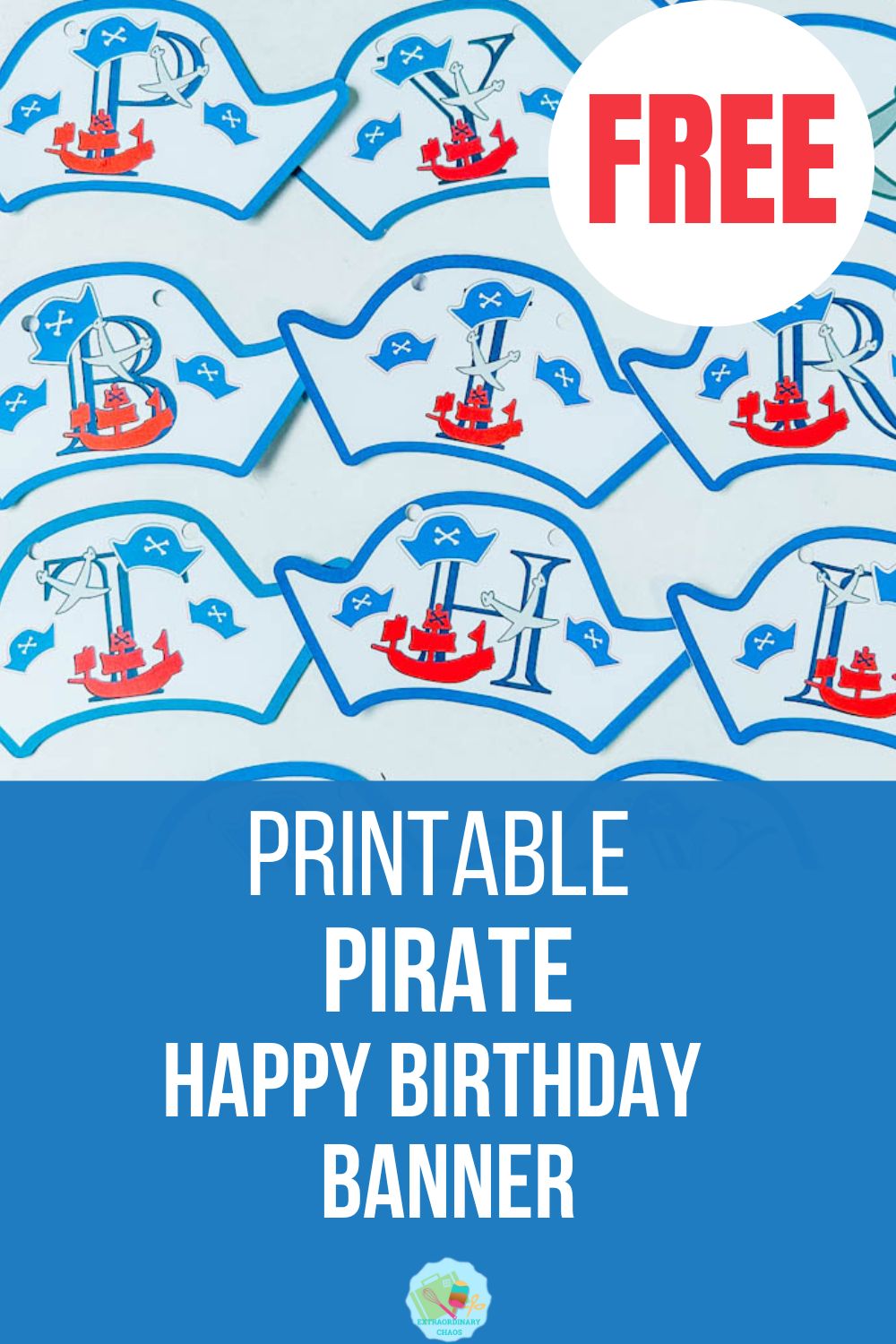 Free Pirate Happy Birthday Banner Numbers 0-9 ⋆ Extraordinary Chaos