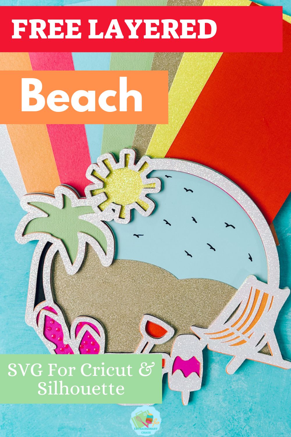 Layered Beach SVG Wreath for Cricut & Silhouette ⋆ Extraordinary Chaos