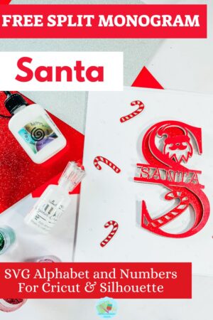 Free SVG Santa Split Monogram Alphabet Letters and Numbers ⋆ ...