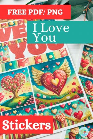 Free Printable Love Stickers Download For Cricut and Silhouette ⋆ ...