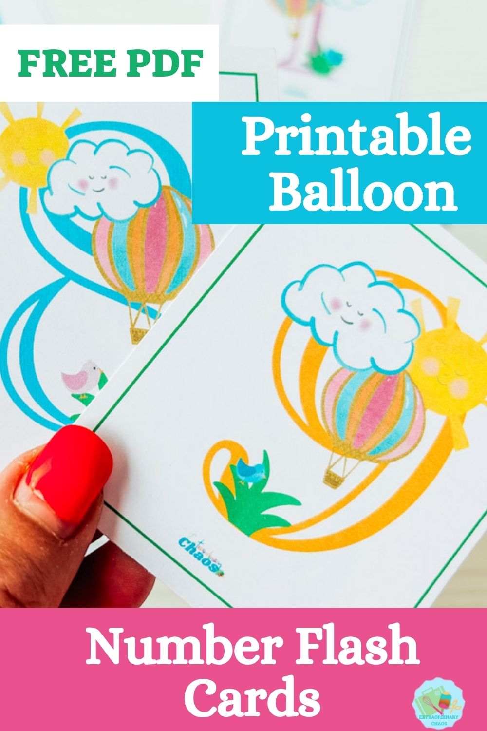 Free Printable Balloon Number Flash Cards ⋆ Extraordinary Chaos