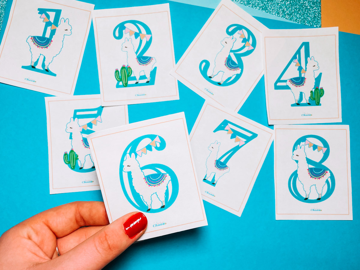 Free Printable Llama Number Flash Cards ⋆ Extraordinary Chaos