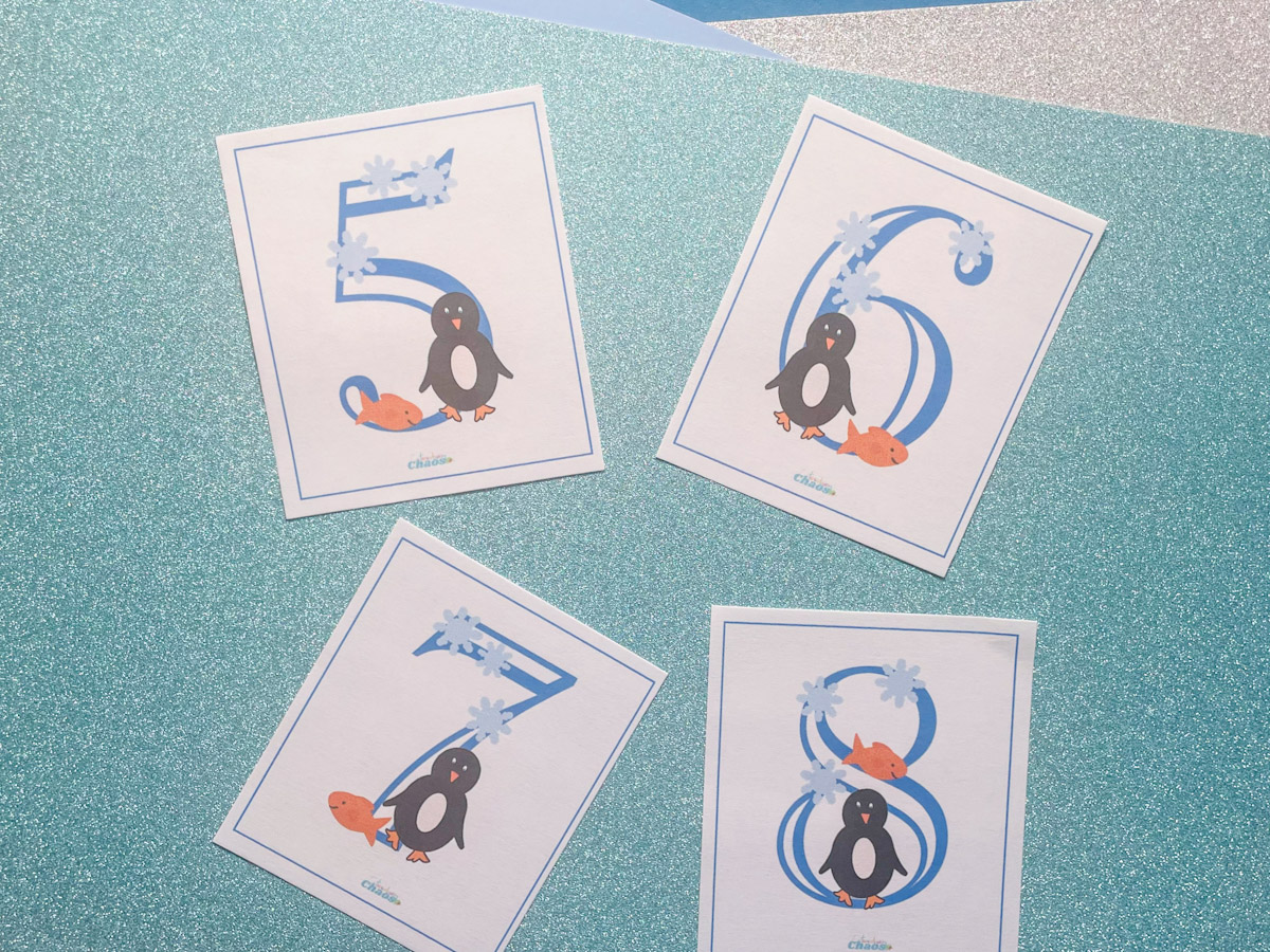 Free Printable Penguin Number Flash Cards ⋆ Extraordinary Chaos