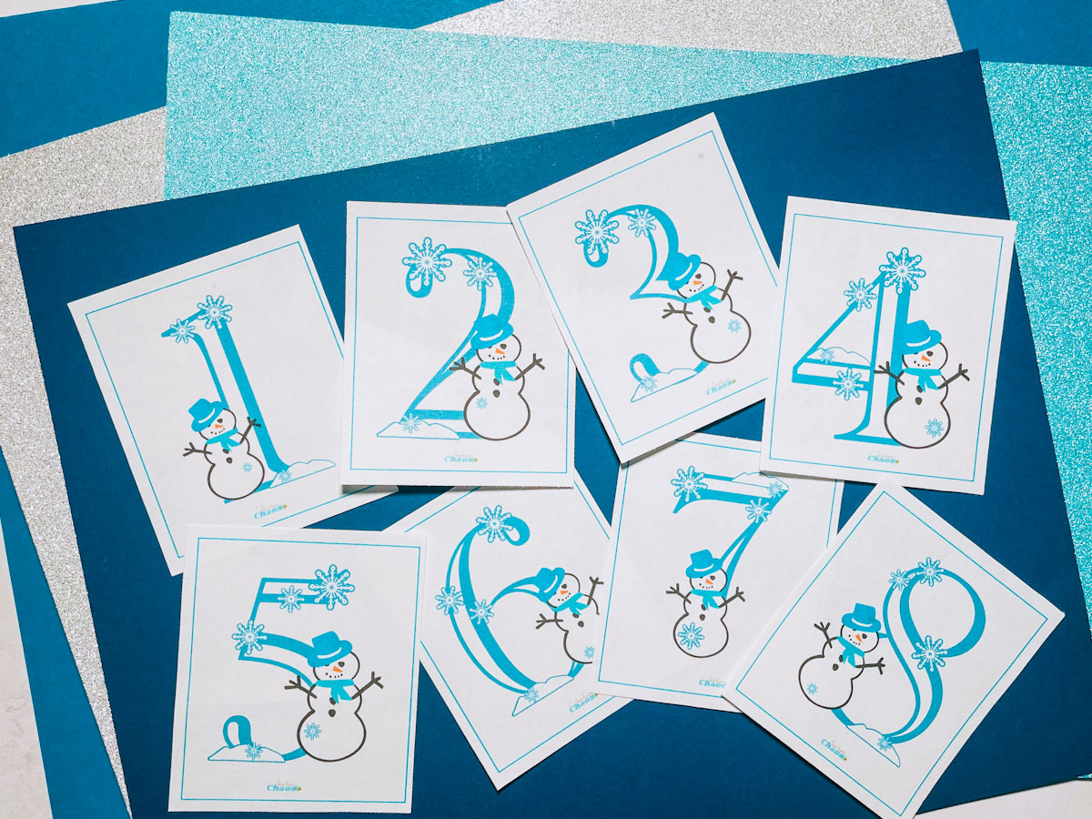 Free Printable Snowman Number Flash Cards ⋆ Extraordinary Chaos