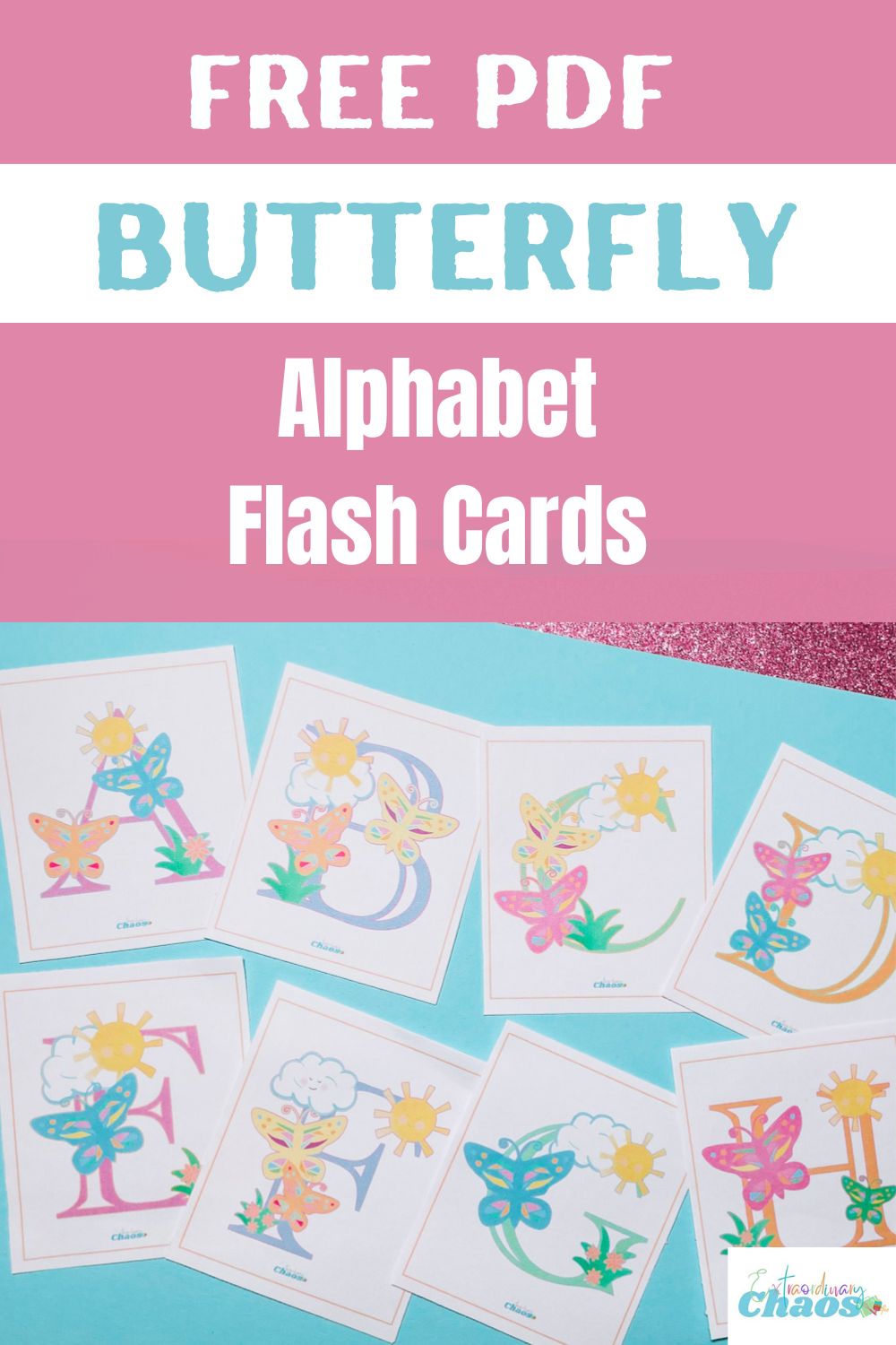 Free Printable Butterfly Alphabet Flash Cards ⋆ Extraordinary Chaos