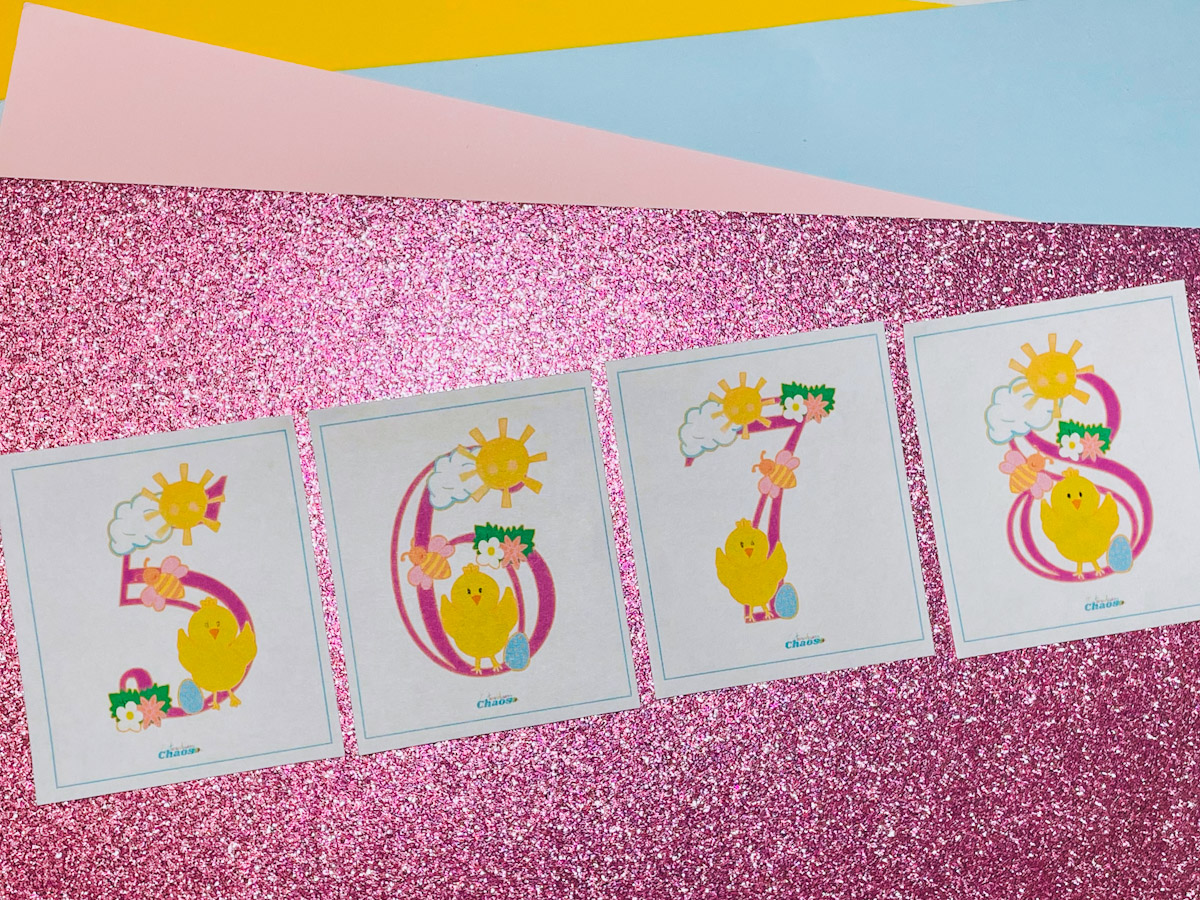 Free Printable Easter Chick Number Flash Cards ⋆ Extraordinary Chaos