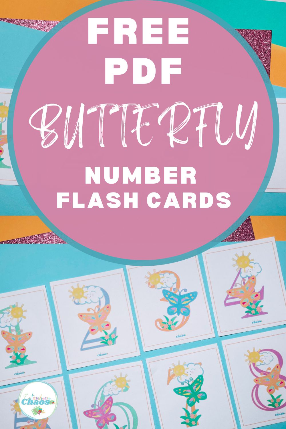 Free Printable Butterfly Number Flash Cards ⋆ Extraordinary Chaos
