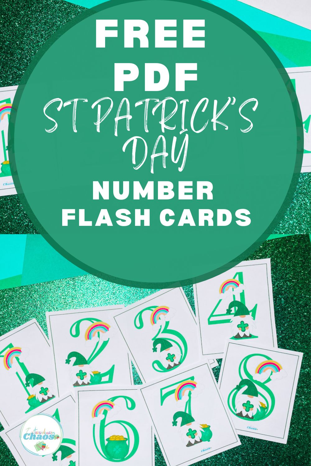 Free Printable St Patrick's Day Number Flash Cards ⋆ Extraordinary Chaos