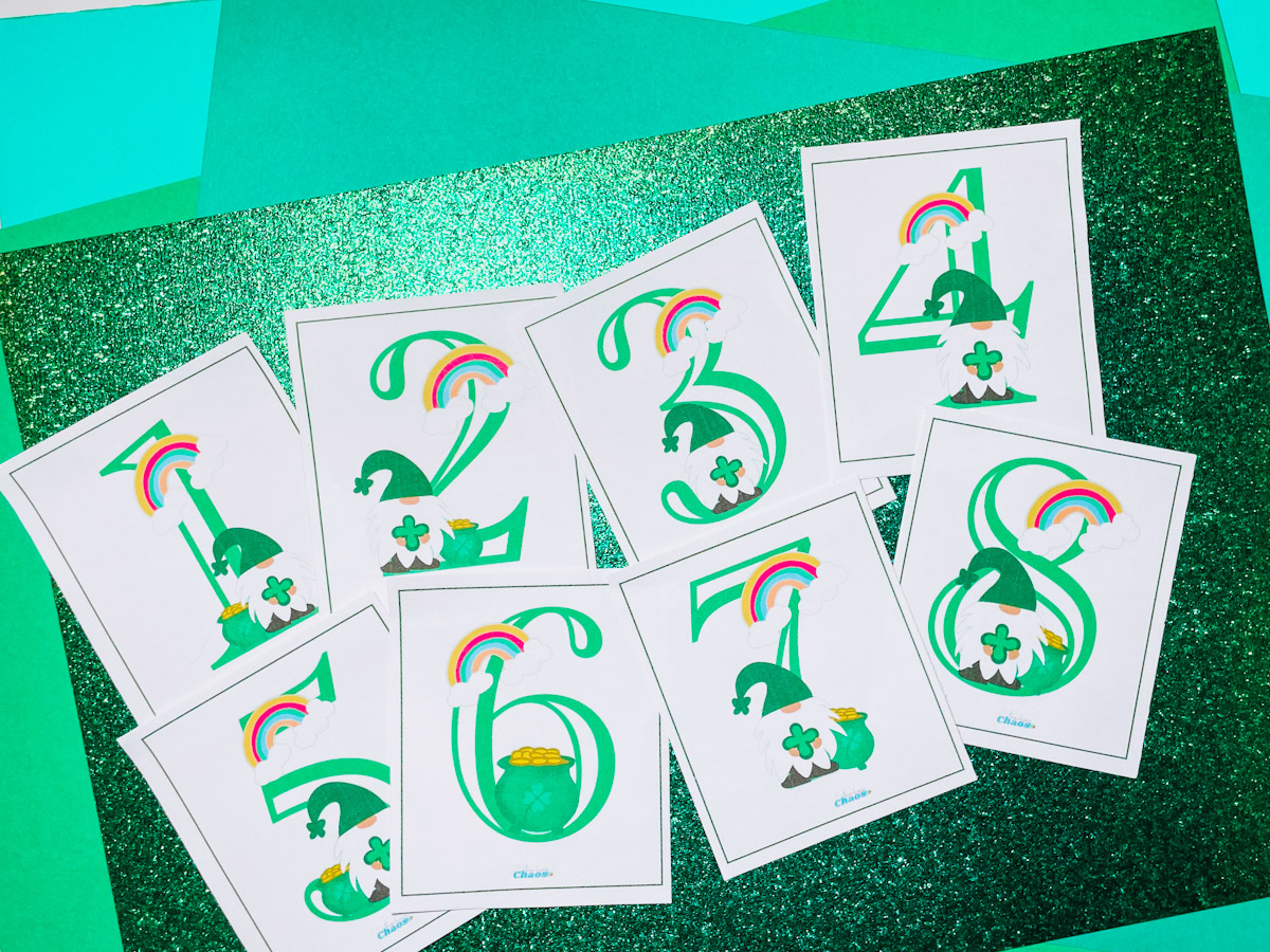 Free Printable St Patrick's Day Number Flash Cards ⋆ Extraordinary Chaos