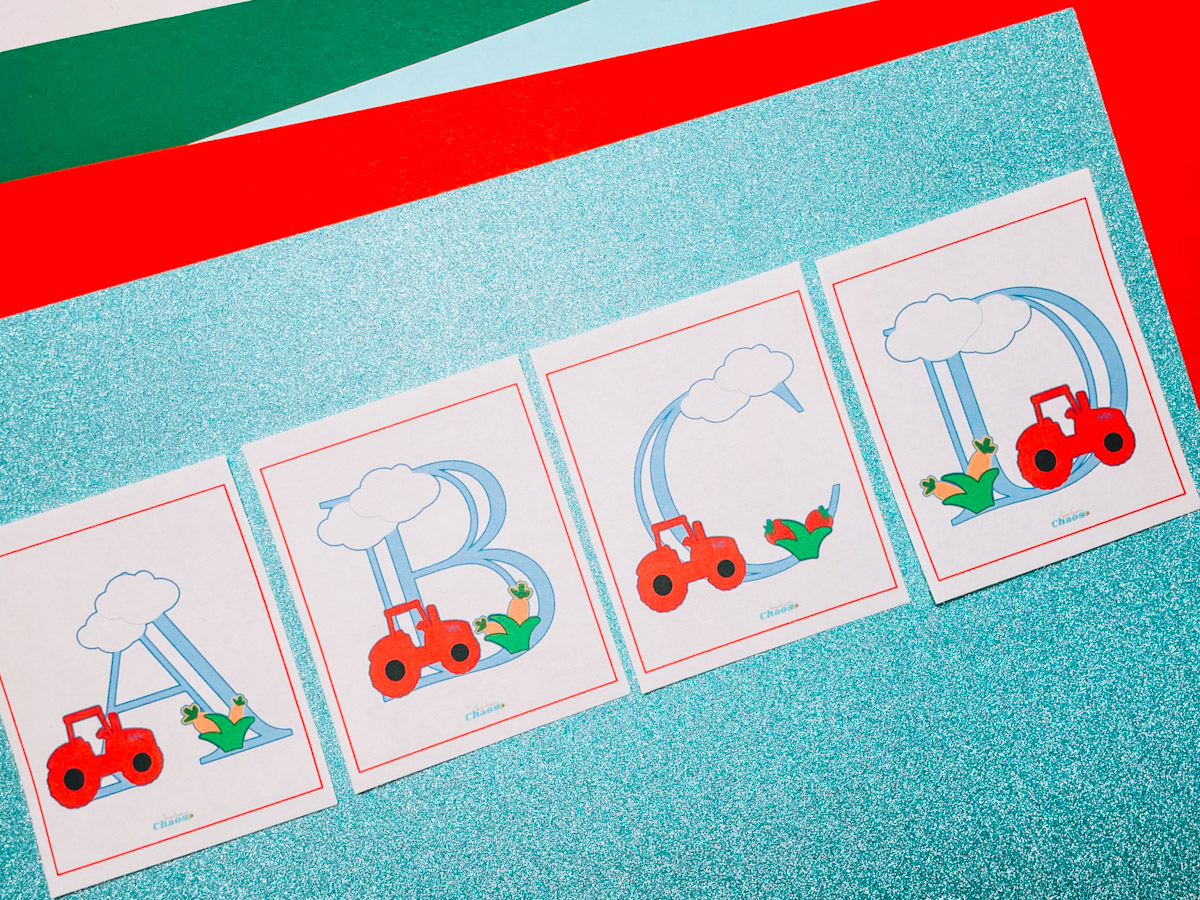 Free Printable Tractor Alphabet Flash Cards ⋆ Extraordinary Chaos