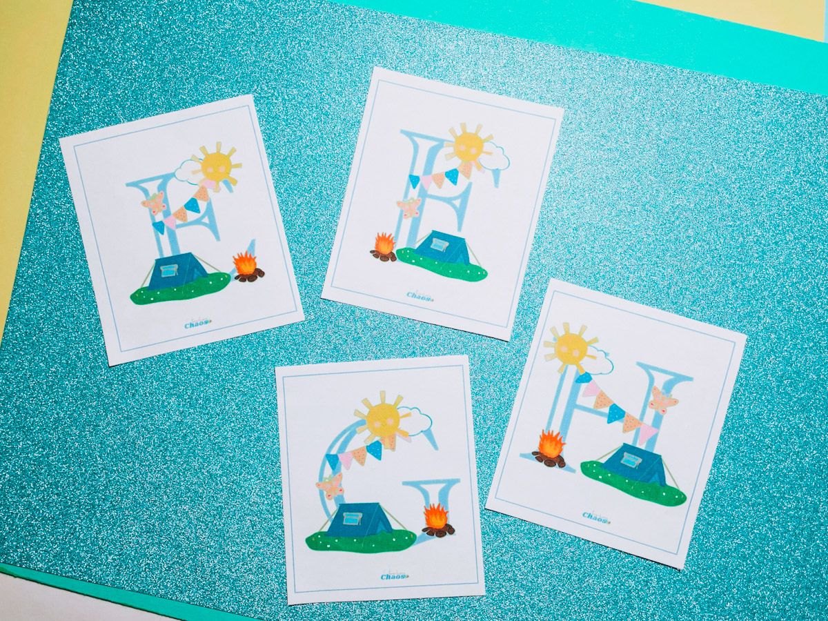 Free Printable Camping Alphabet Flash Cards ⋆ Extraordinary Chaos