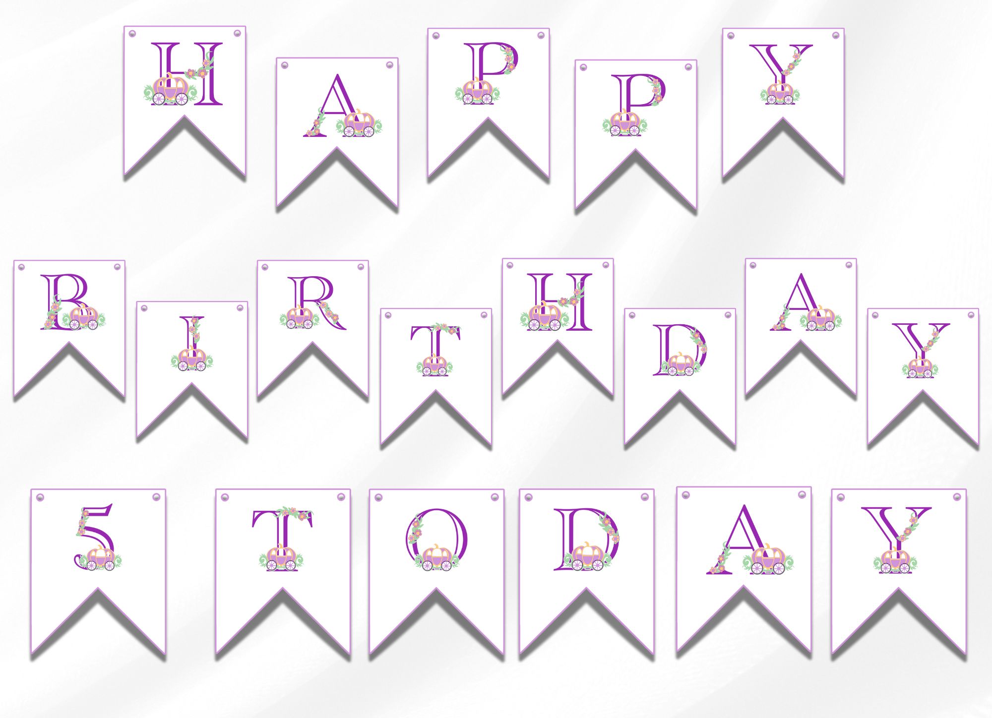 Free Printable Happy Birthday Princess Banner (All ages 1-9) ⋆ ...